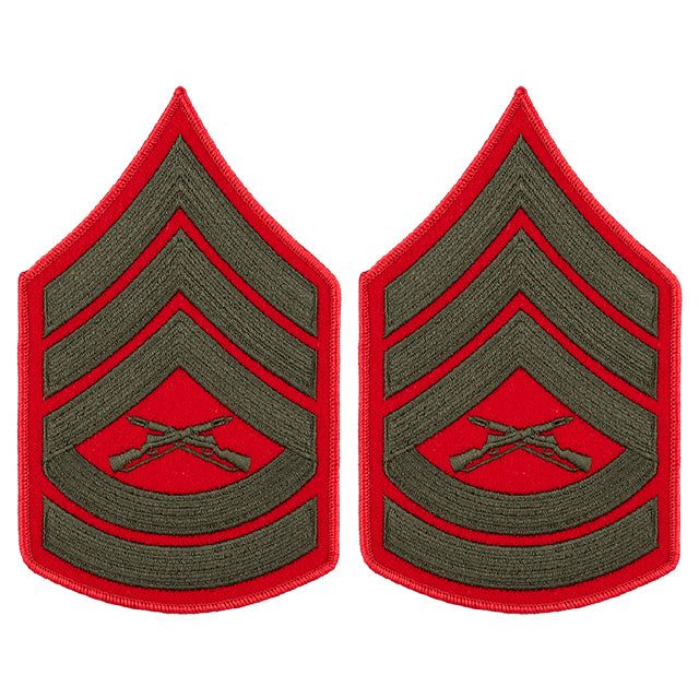 U.S. Marine Corps USMC Gunnery Sergeant (GySgt) E-7 Rank Chevron Patch ...