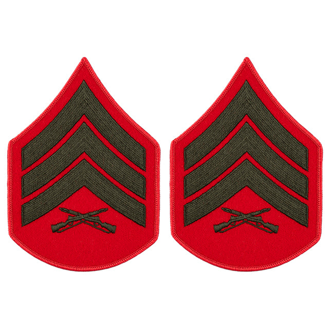 U.S. Marine Corps USMC Sergeant (Sgt) E-5 Rank Chevron Patches, Servic ...