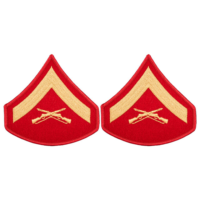 U.S. Marine Corps USMC Corporal (Cpl) E-4 Rank Chevron Patches, Dress ...