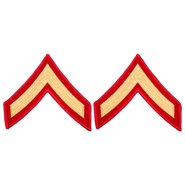U.S. Marine Corps USMC Corporal (Cpl) E-4 Rank Chevron Patches, Dress ...